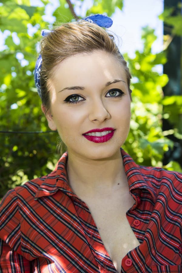 Pin-Up stock photo. Image of model, daylight, eyes, caucasian - 43303808