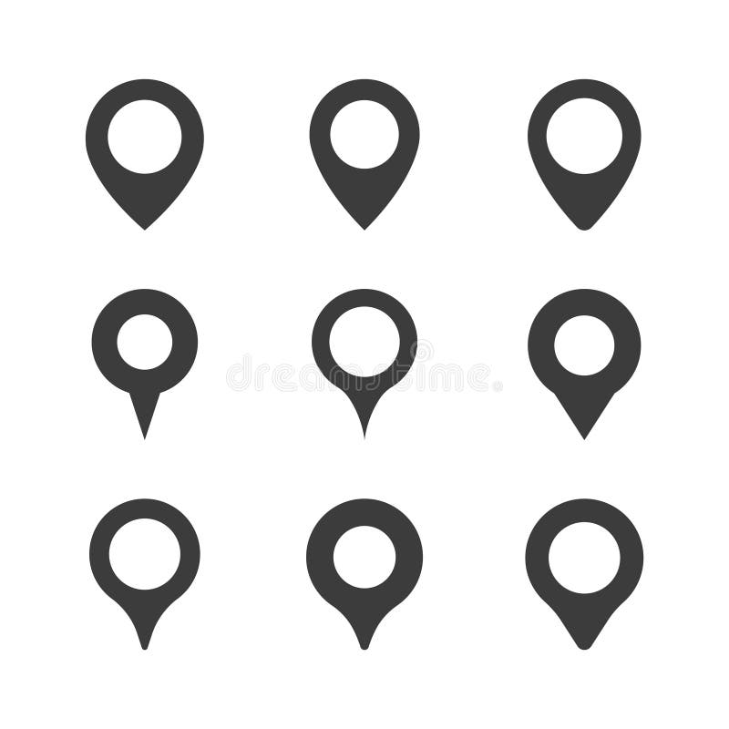 Location Map Pin Vector Icon, Black Mapping Pin, Drop Pin Stock Vector ...