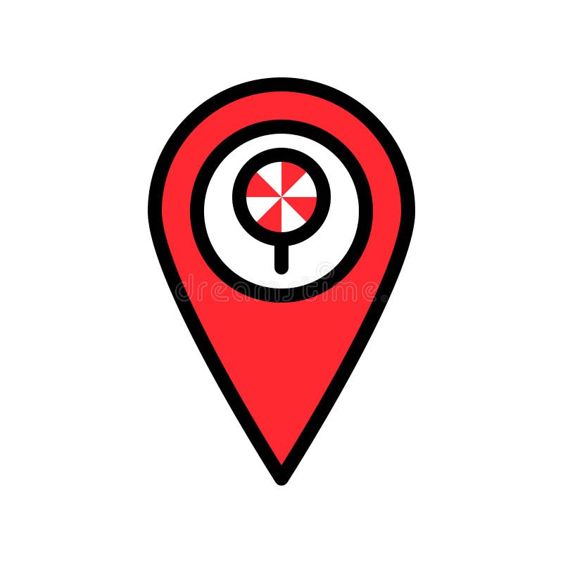 Pin Vector Illustration, Filled Style Icon Editable Outline Stock ...