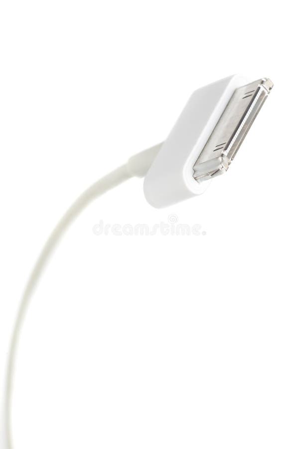 30-pin White Cable Isolated for Smartphone Charging Stock Image - Image ...