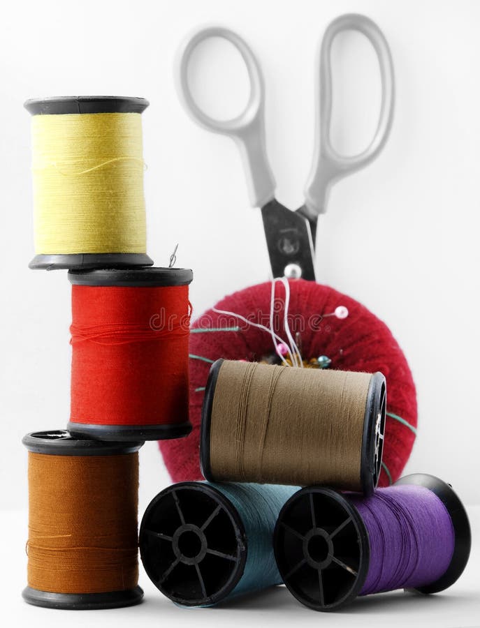Pin and wool stock image. Image of dressmaking, embroidery - 48595129