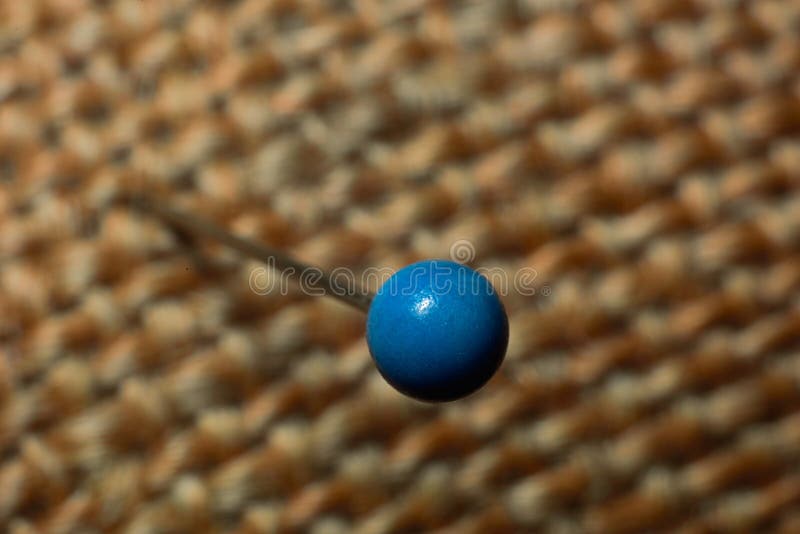 Pin in a Woven Fabric Texture Macro Stock Photo - Image of sewing ...