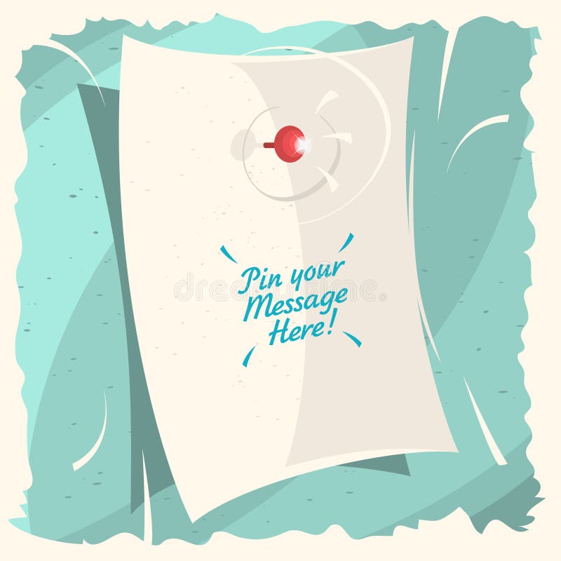 Pin Your Message Here! a Message on the Blank Curled Paper Sheet Stock ...