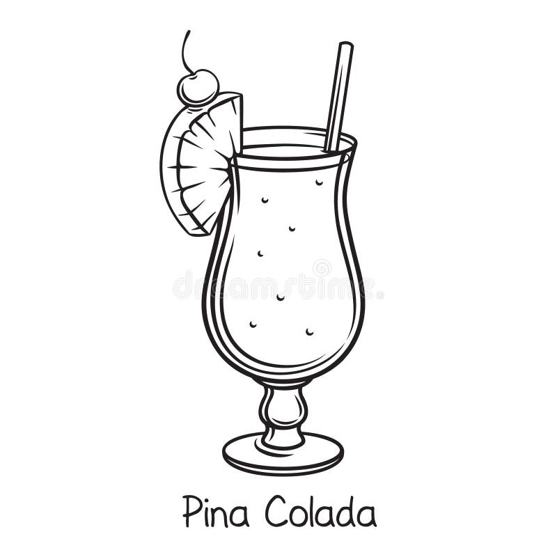 Pina Colada Cocktail ilustración del vector. Ilustración de icono ...