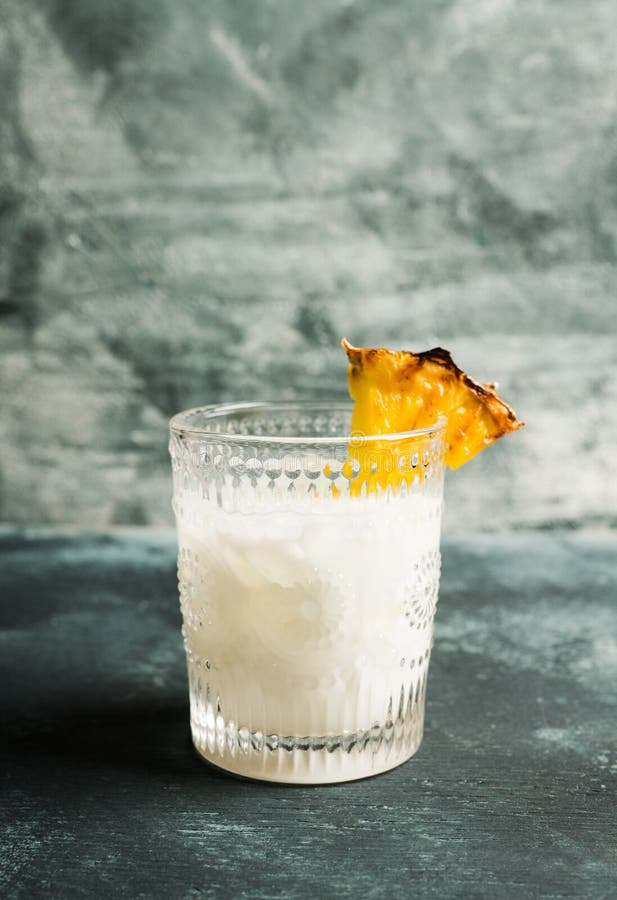 Pina Colada Cocktail on Rustic Background Stock Photo - Image of ...
