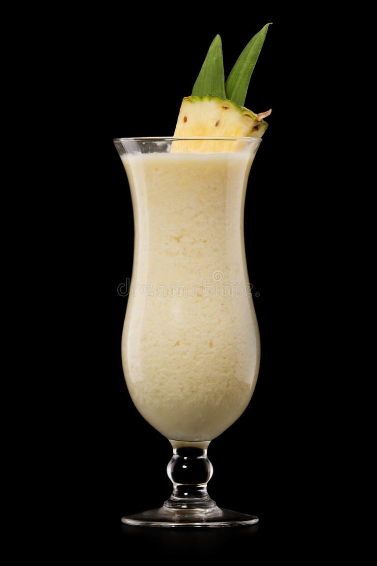 Pina Colada Cocktail Drink Hurricane Glass Isolated White Backgr Stock ...