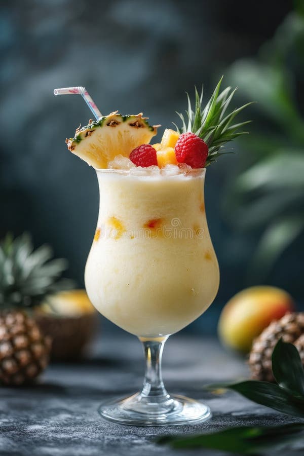 Pina Colada in a Glass stock photo. Image of beach, tropical - 362791378