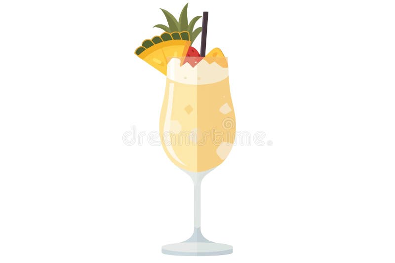 Pina Colada Isolated Vector Style Stock Vector - Illustration of ...