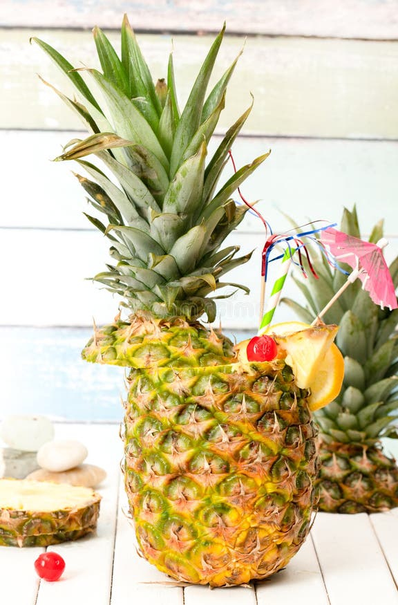 Pina Colada in a pineapple stock photo. Image of colada - 276306266