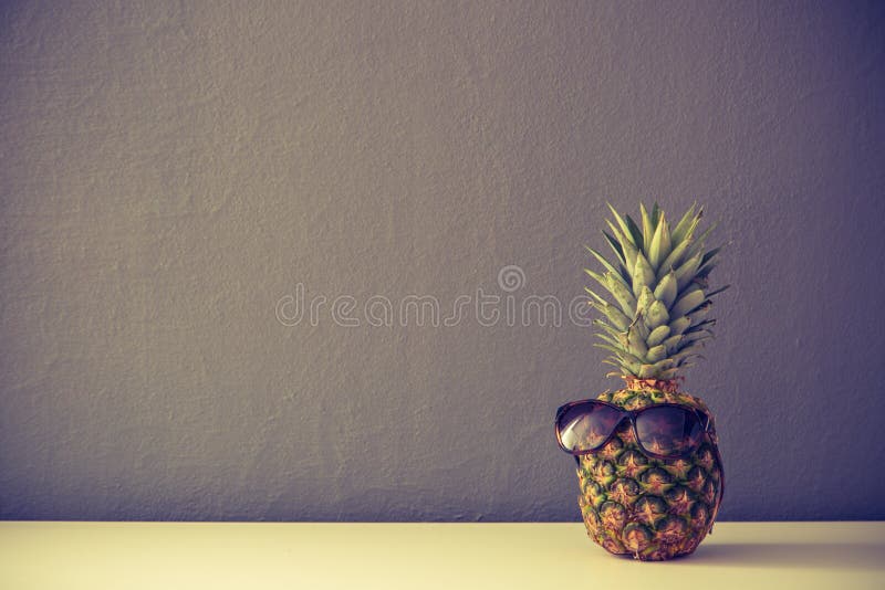 Pineapple with glasses stock image. Image of summer - 140599349