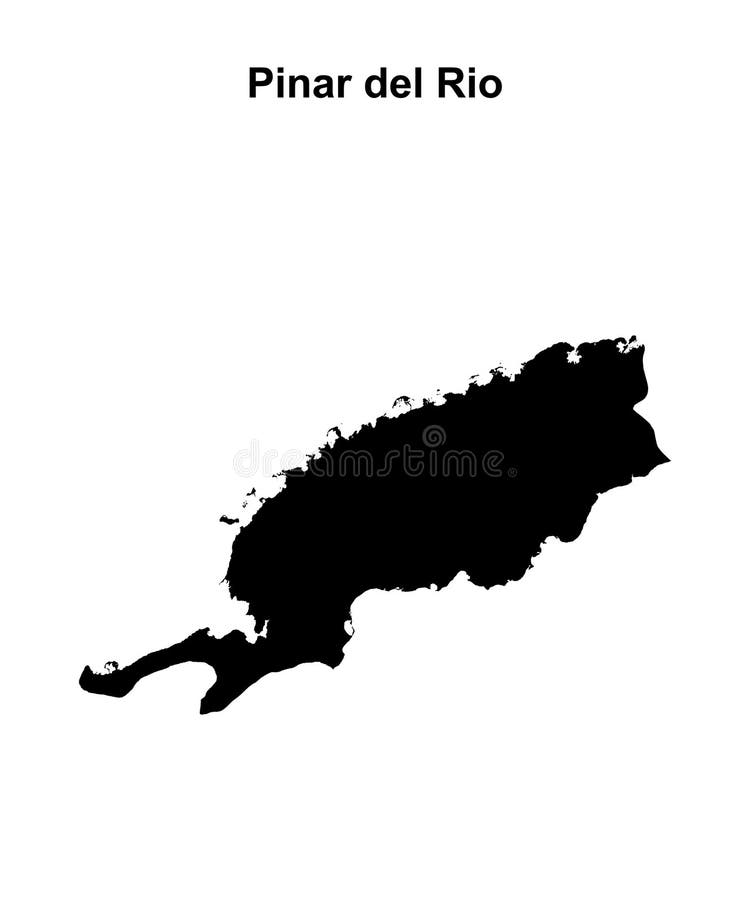 Pinar del Rio outline map stock vector. Illustration of cuban - 360357061
