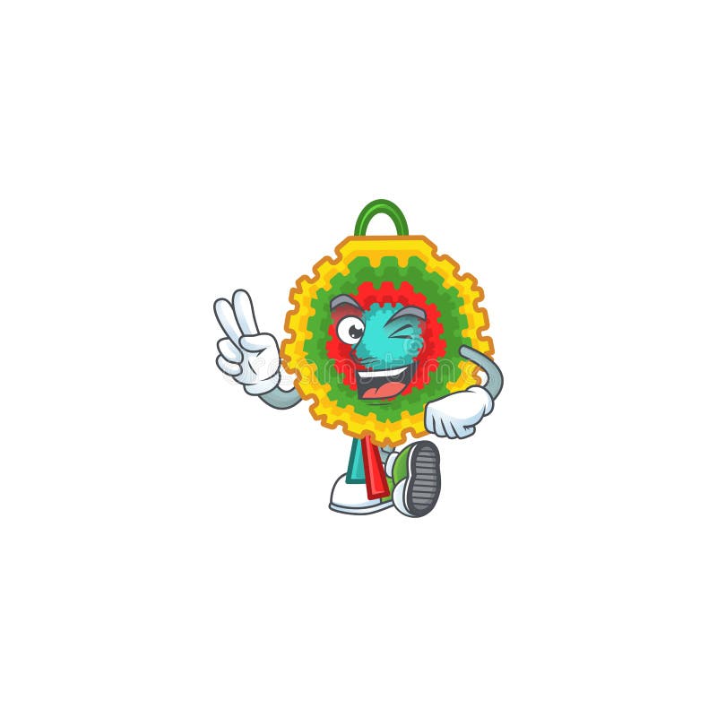 Pinata Character Cartoon Style with Two Fingers Stock Vector ...