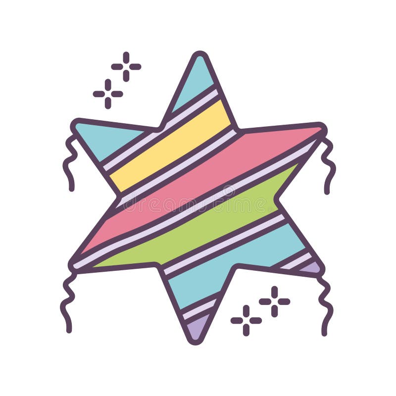 Pinata with Colored Star Form Stock Vector - Illustration of shape ...