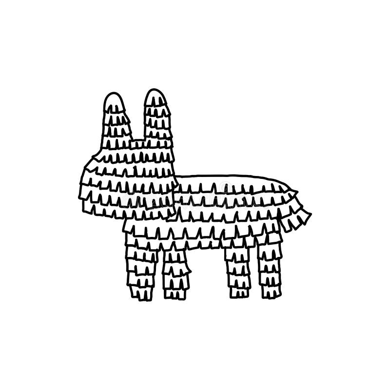 Pinata Doodle Icon, Vector Illustration Stock Illustration ...