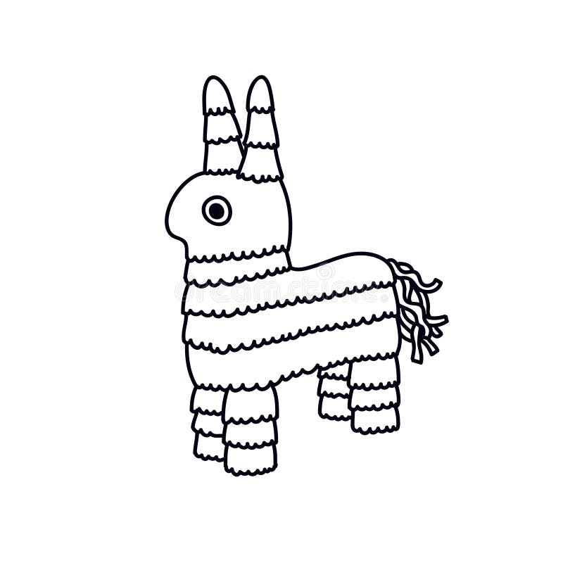 Pinata Doodle Icon, Vector Illustration Stock Illustration ...