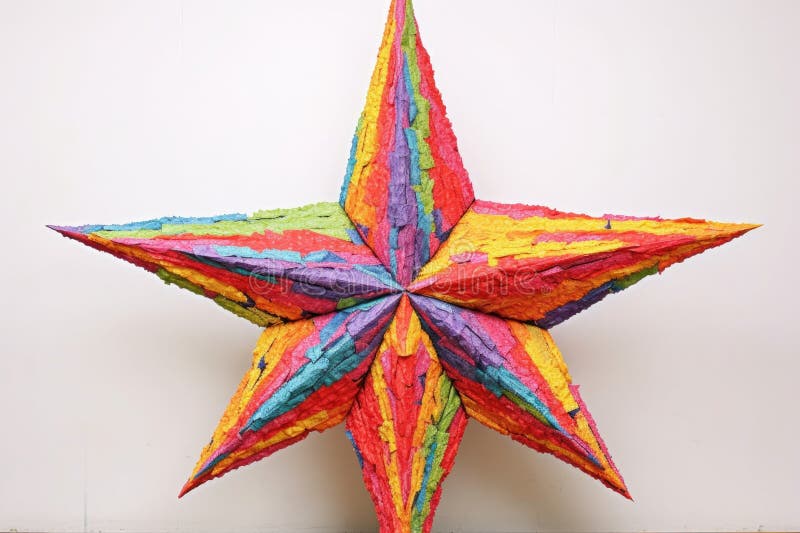 Pinata Shaped Like a Star with Vibrant Colors Stock Illustration ...