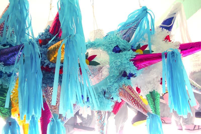 Pinatas Star Shape Mexican Traditional Celebration Stock Image - Image ...
