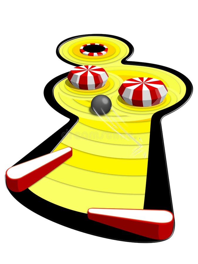 3d Pinball Flippers Hit Ball Stock Illustration - Illustration of score ...