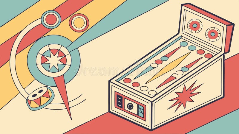 Pinball Machine Game, Retro Arcade Entertainment. Vector Design ...