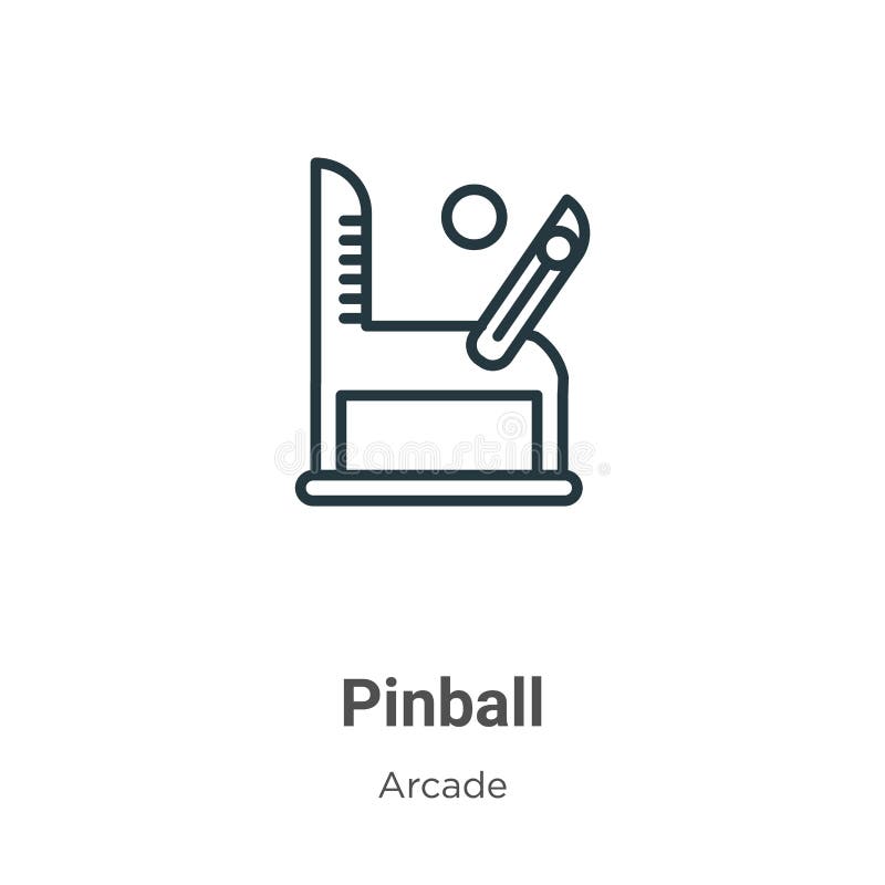 Pinball Outline Vector Icon. Thin Line Black Pinball Icon, Flat Vector ...