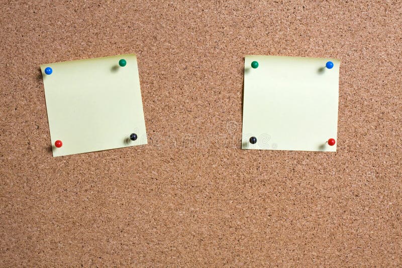 Notes on pinboard stock image. Image of frame, clip, label - 6014185