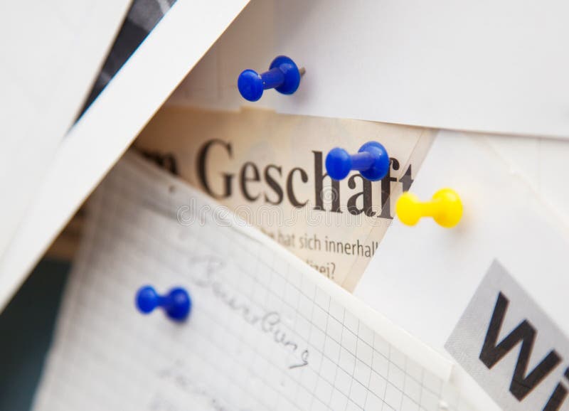 Pinboard with Various Notes Stock Image - Image of pinboard, pins: 25655077