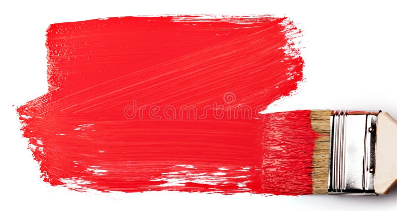 Pinceau Avec La Peinture Rouge Photo stock - Image du conception ...