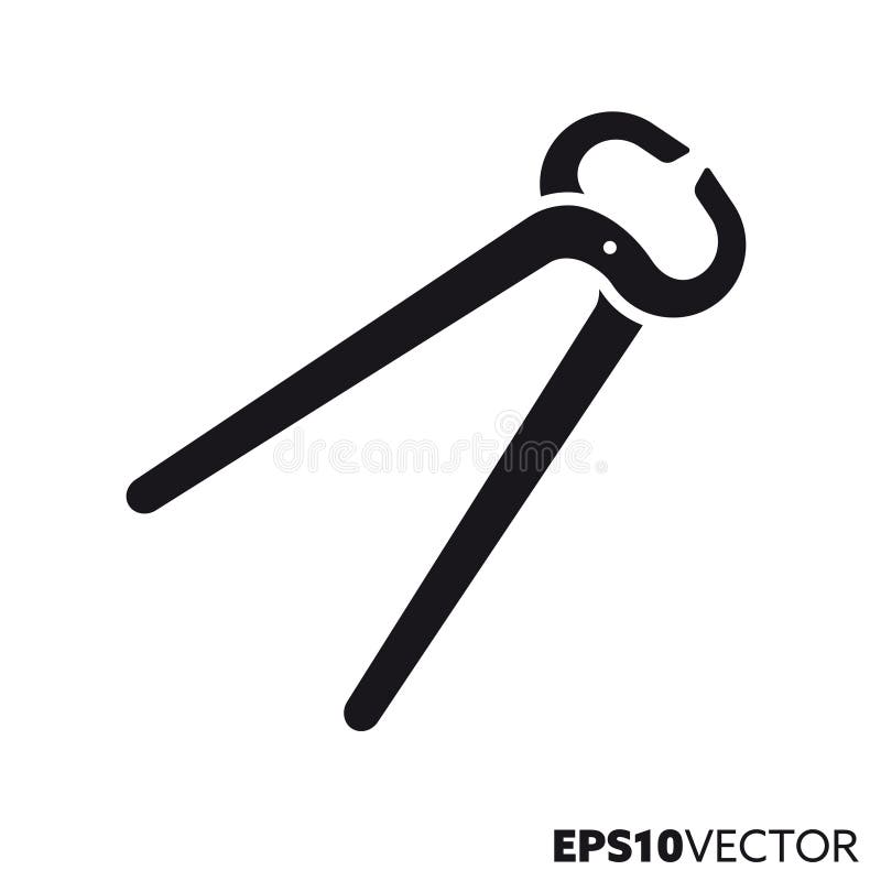 Pincers vector glyph icon stock vector. Illustration of white - 151763012