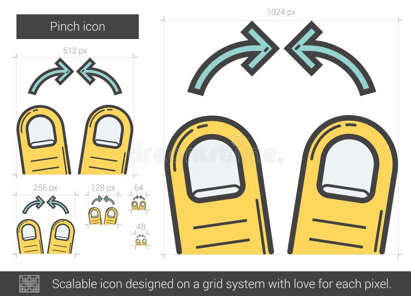 3x pinch line icon stock vector. Illustration of icon - 146269662