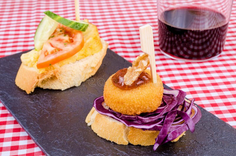 Pincho tapas stock image. Image of cheese, small, spanish - 81437345