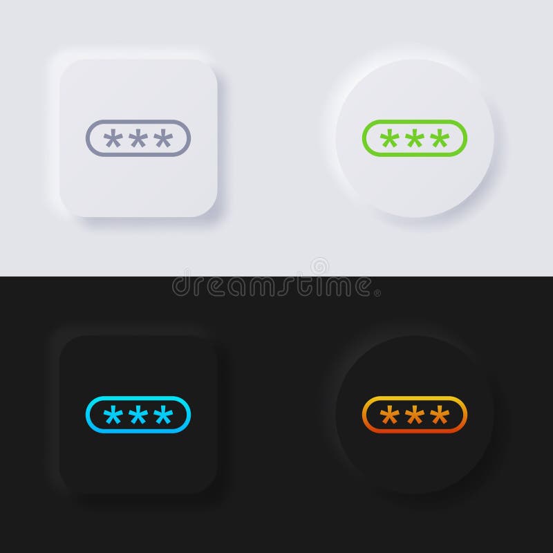 Pincode Field Box or Password Field Box Icon Set, Multicolor ...