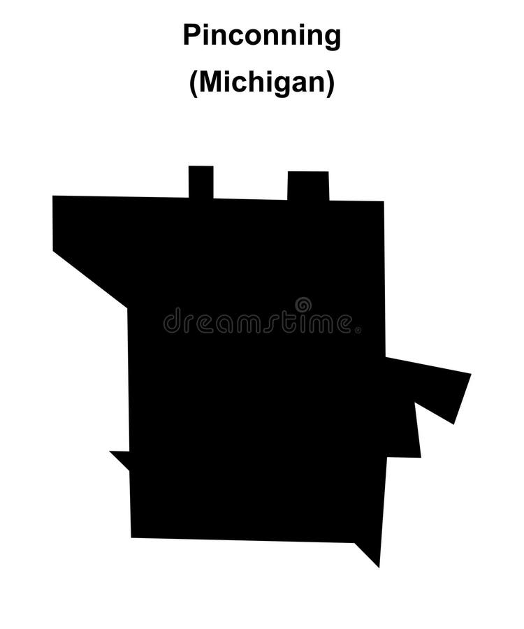 Pinconning outline map stock vector. Illustration of outline - 387416543