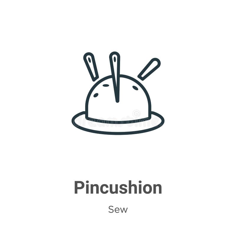 Pincushion Outline Vector Icon. Thin Line Black Pincushion Icon, Flat ...