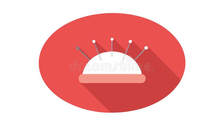 Pincushion with Pins Icon for Sewing Tailoring and Craft Projects ...