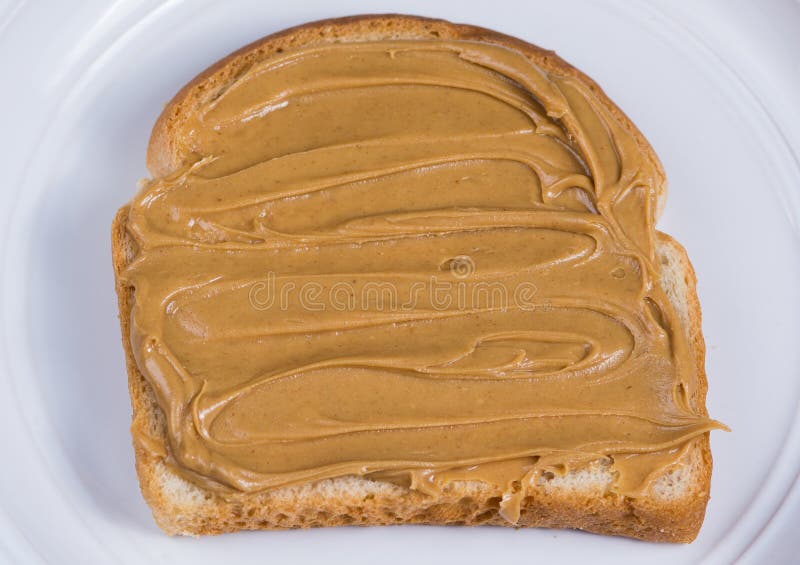 Pindakaas op brood stock afbeelding. Image of brood, romig - 53092409