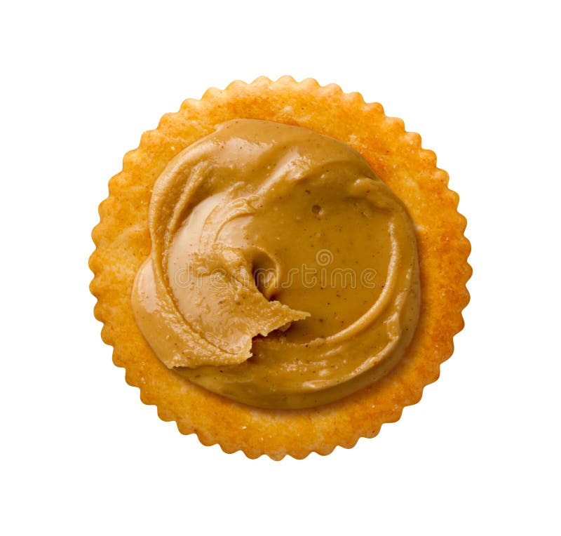 Pindakaas Op Een Ronde Cracker Stock Foto - Image of ritz, gouden: 47125486