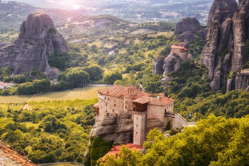 Pindos Rock Mountains Meteora Greece Stock Image - Image of mountains ...