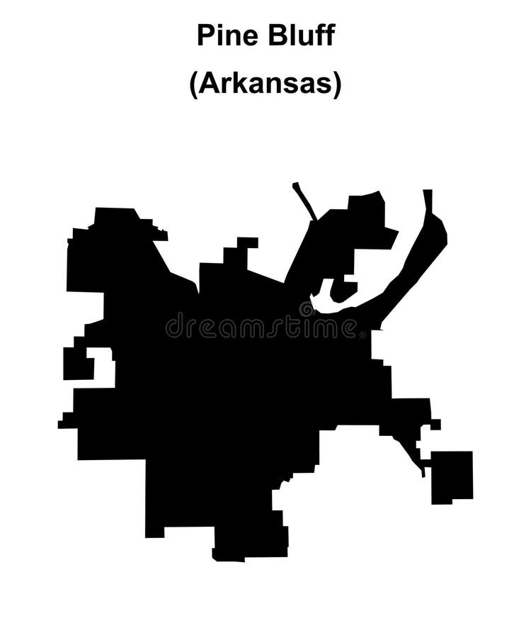 Pine Bluff outline map stock vector. Illustration of design - 357149657