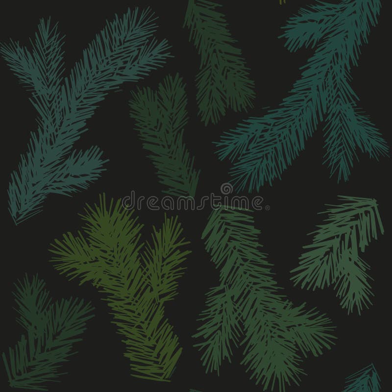 Pine Branch Pattern Fir Tree Endless Seamless Pattern Stock Vector ...