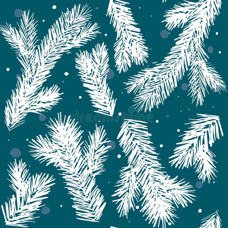Pine Branch Pattern Fir Tree Seamless Pattern Stock Vector ...