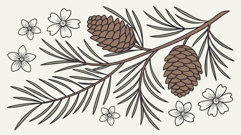 Pine Cone, Detailed Evergreen Element Illustration Vector Design ...