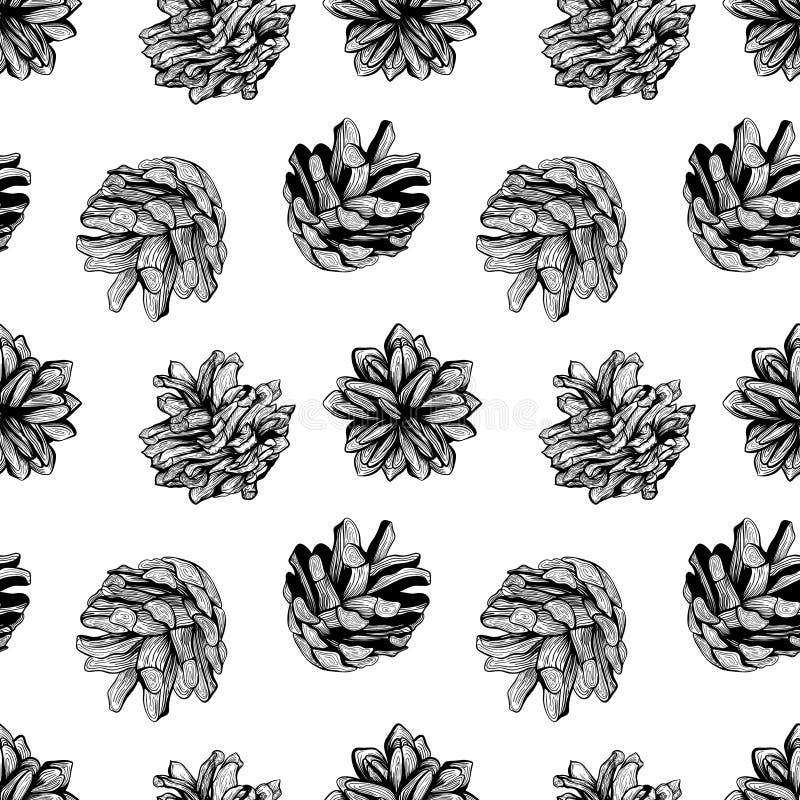 Pine Cones Seamless Pattern Design Stock Vector - Illustration of pattern, tree: 222703076