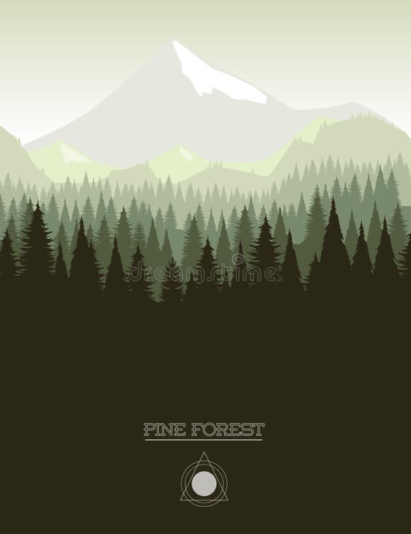 Pine forest stock vector. Illustration of pine, backdrop - 53500176