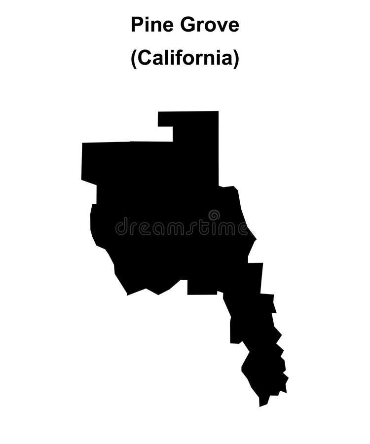 Pine Grove outline map stock vector. Illustration of shape - 386066002
