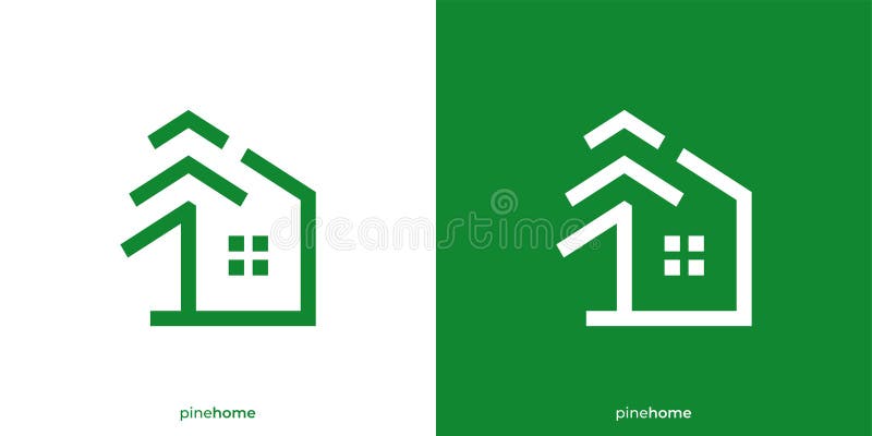 Creative Pine Home Logo. Pine Tree and Home, House Icon Graphic Stock ...