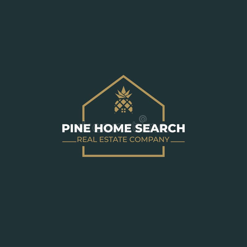Pine Home Search Logo Design in Vector Template Stock Vector ...
