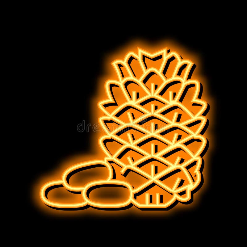 Pine Nut Neon Glow Icon Illustration Stock Vector - Illustration of ...