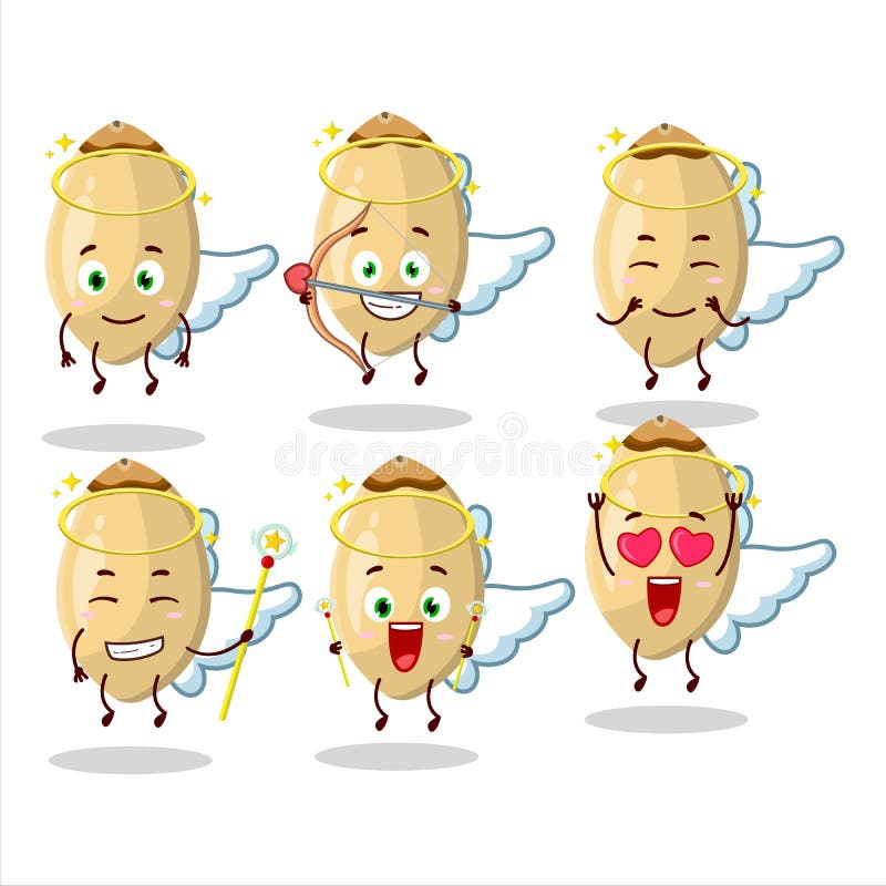 Pine Nuts Cartoon Designs As a Cute Angel Character Stock Illustration ...