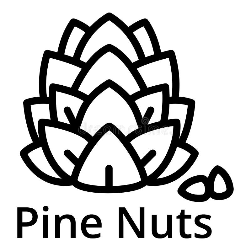 Pine Nuts Icon, Outline Style Stock Vector - Illustration of peel ...