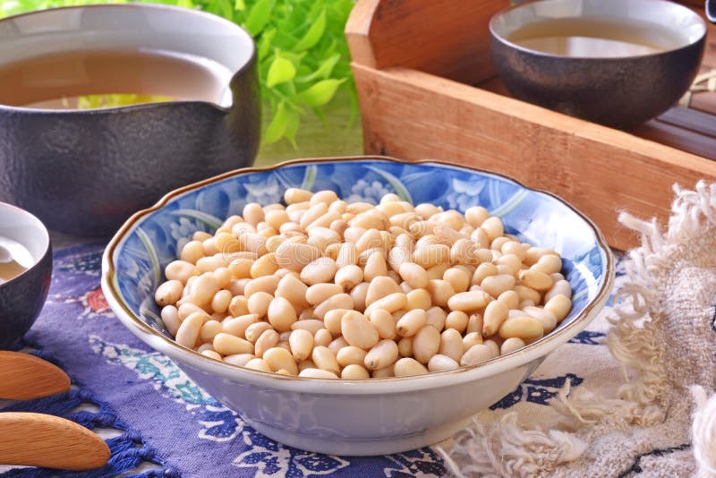 Pine nuts stock image. Image of closeup, mixed, immunity - 254657465